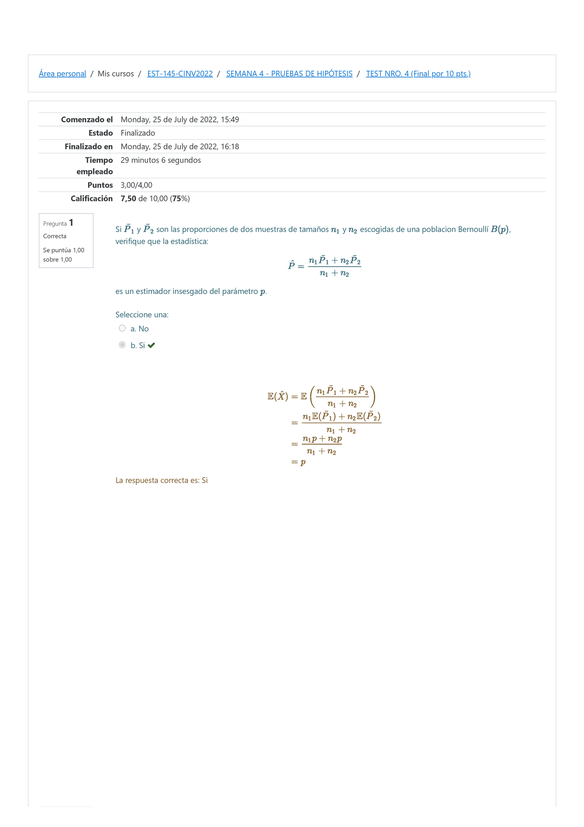 TEST NRO. 4 (Final por 10 pts.) Revisión del intento - Área personal ...
