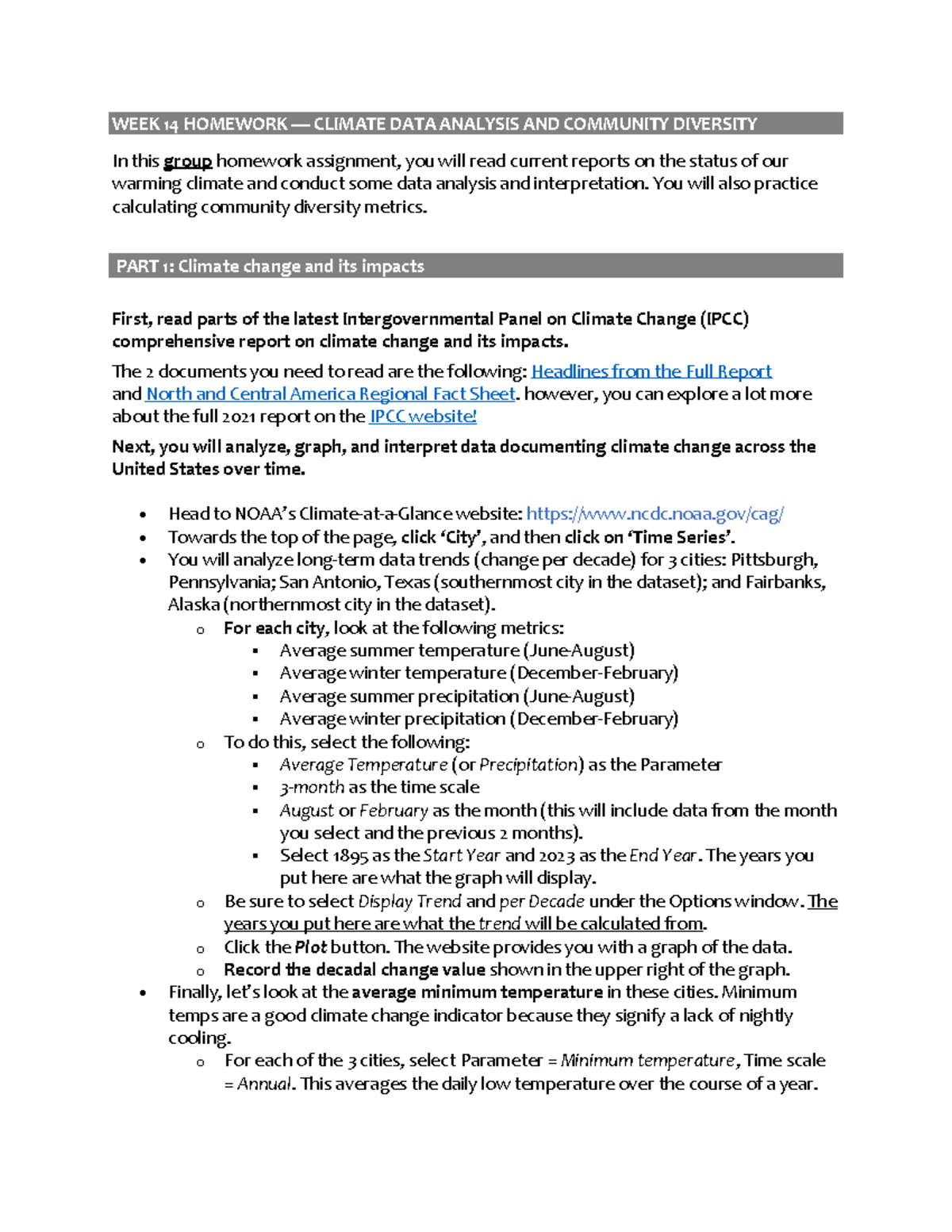 Week 14 Homework - modal mixture - WEEK 1 4 HOMEWORK — CLIMATE DATA ...