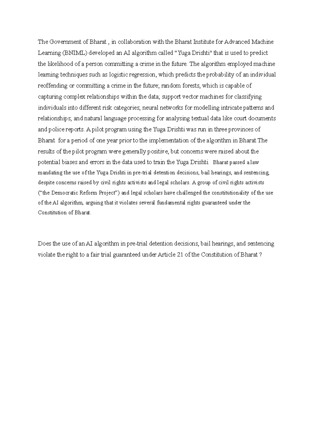 Case Study 2 - Case - The Government of Bharat , in collaboration with ...