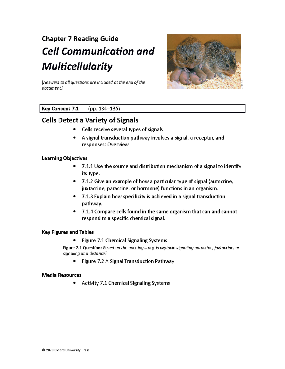 Life12e Ch07 Reading Guide - Chapter 7 Reading Guide Cell Communication ...