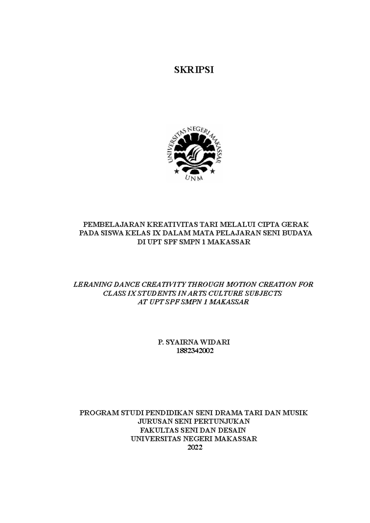 Skripsi P. Syairna Widari Cantik ( Konsul dospem 2) - SKRIPSI ...