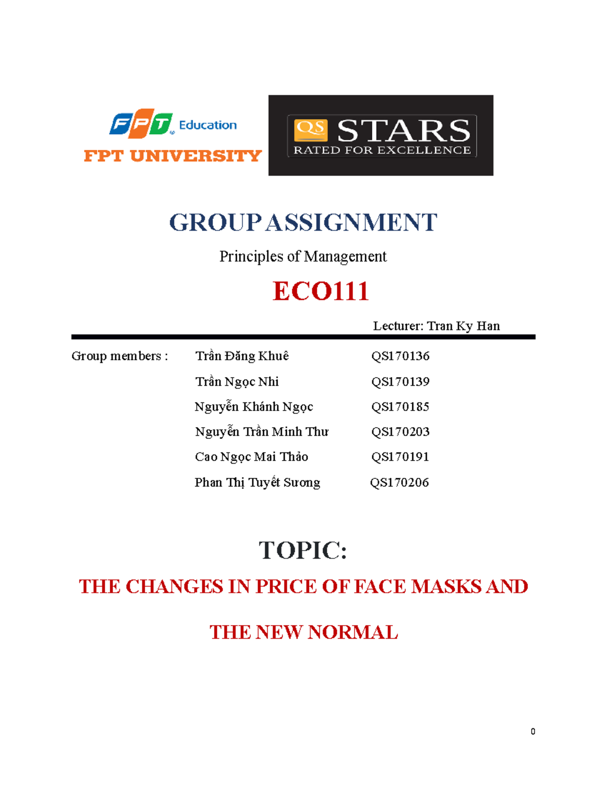Eco111 group pinkies assignment of the - GROUP ASSIGNMENT Principles of ...