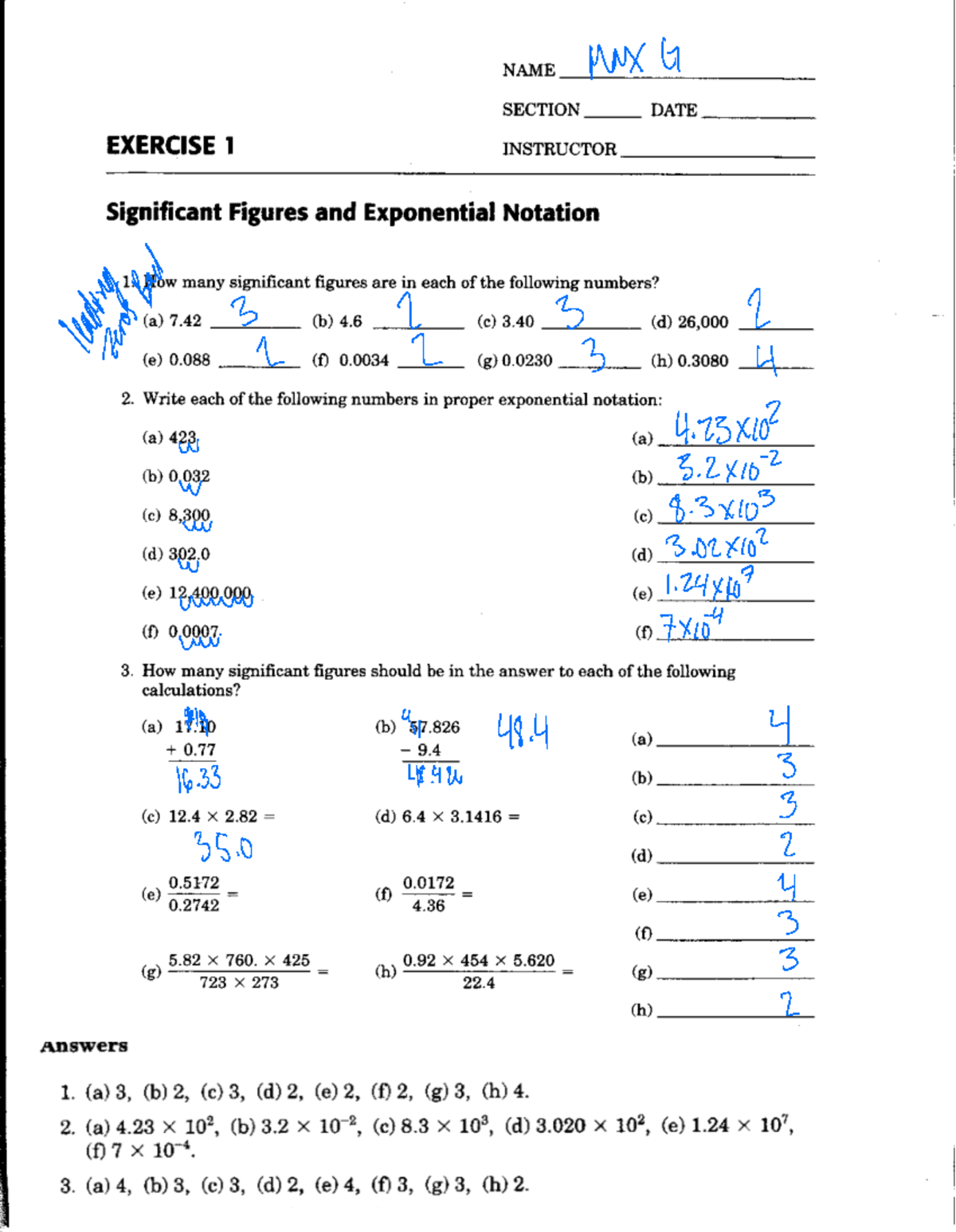 Ch.1 Worksheet Sig Figs - CHEM 201 - Studocu