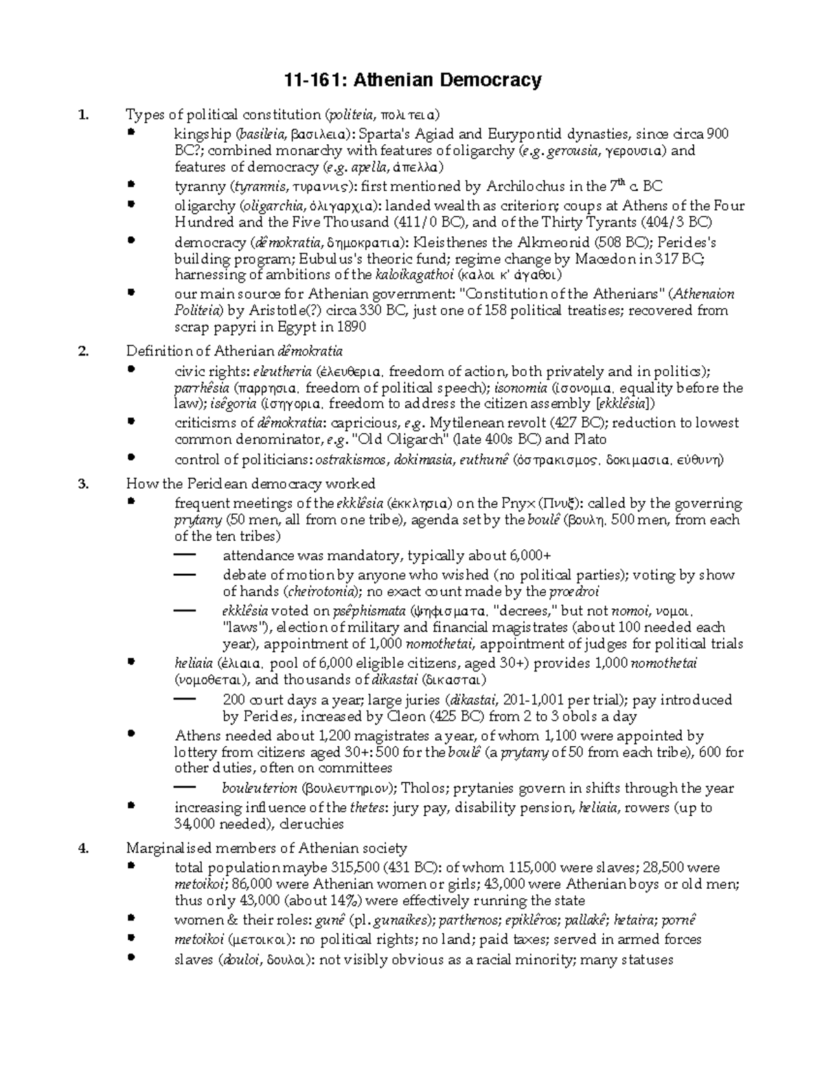 11-161 (2015 ) democracy handout - 01 11 161 - U of W - Studocu