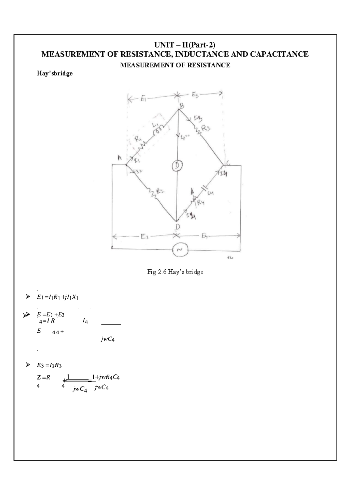 UNIT-2 Part-2 Measurement Of Resistance - UNIT – II(Part-2) MEASUREMENT ...