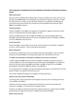 Unit 4 P2 - Pearson BTEC Level 3 National Diploma in Business Unit 4 ...
