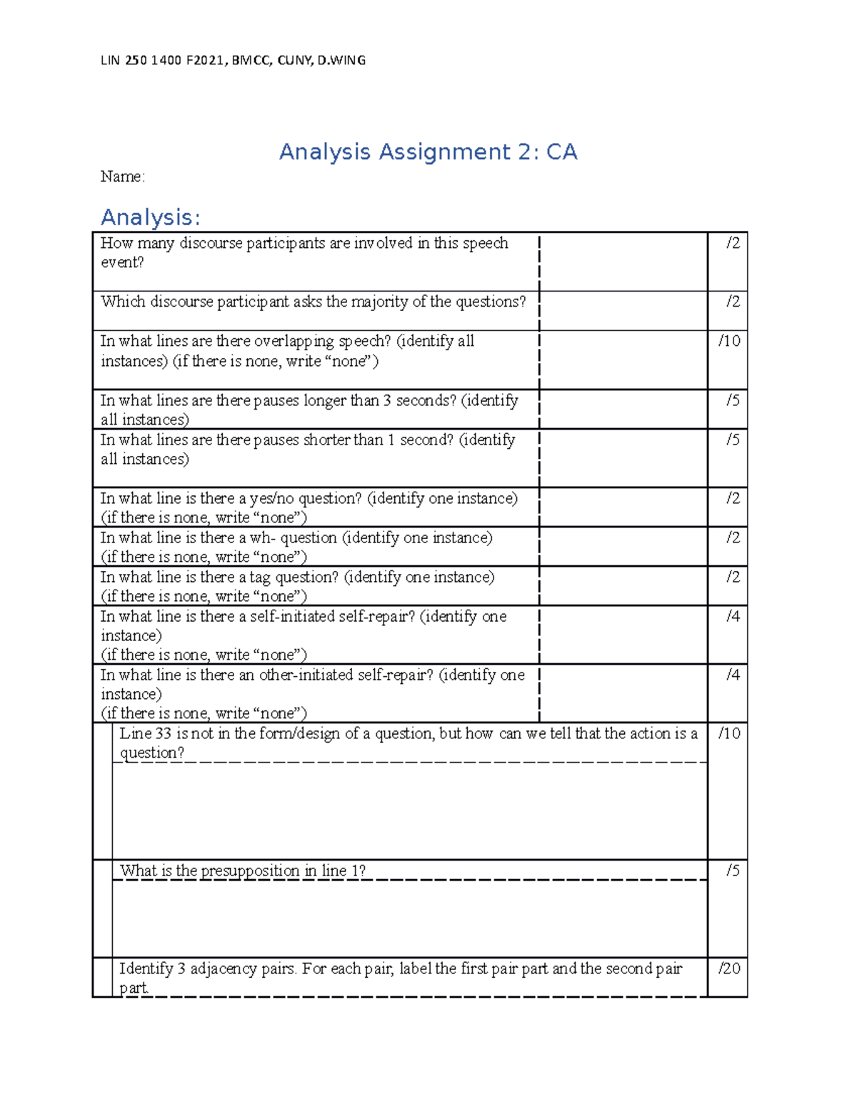 LIN 250 1400 F21 Analysis Assignment 2 - CA - Analysis Template (1 ...