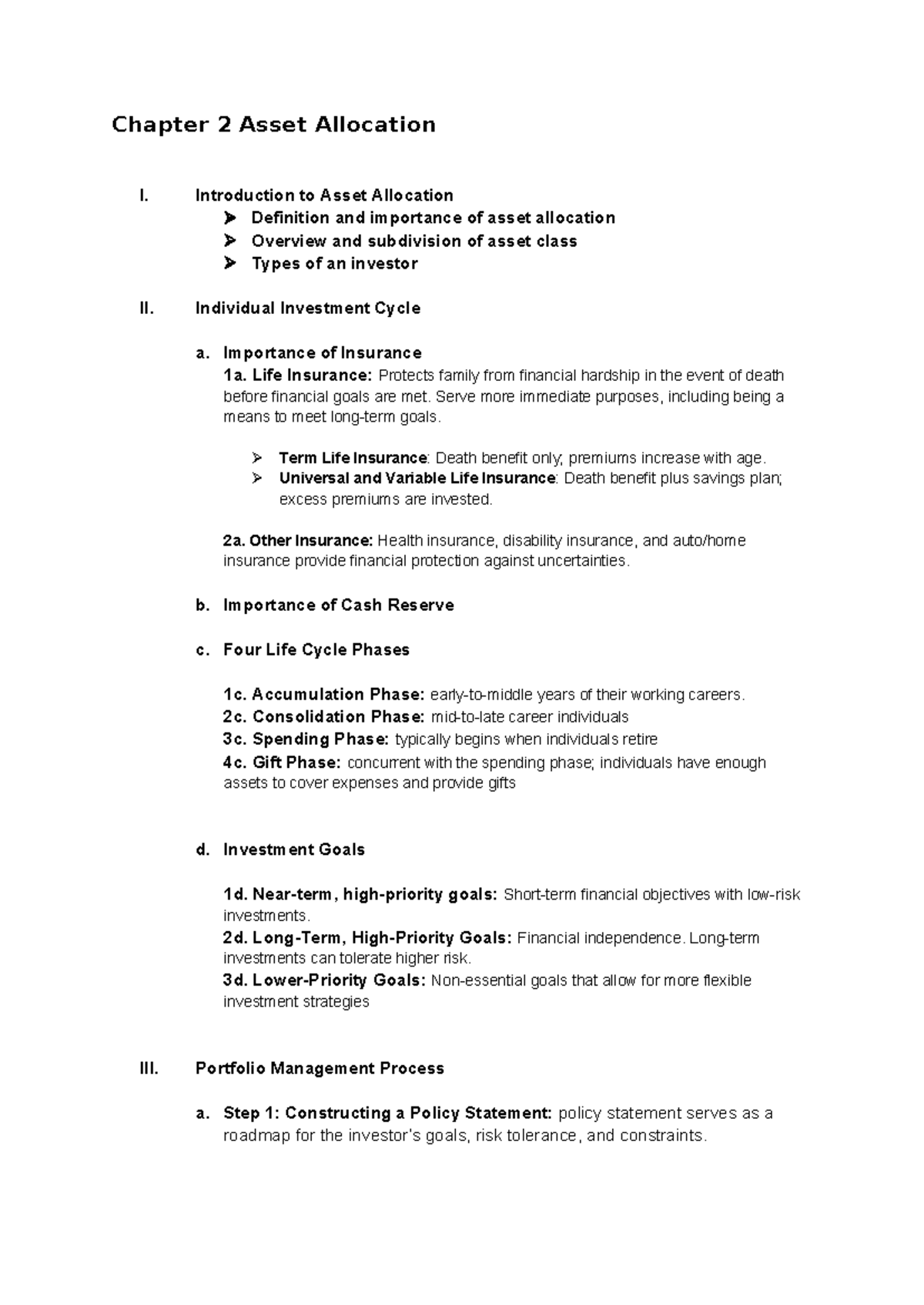 Chapter 2 Asset Allocatoion - Chapter 2 Asset Allocation I ...