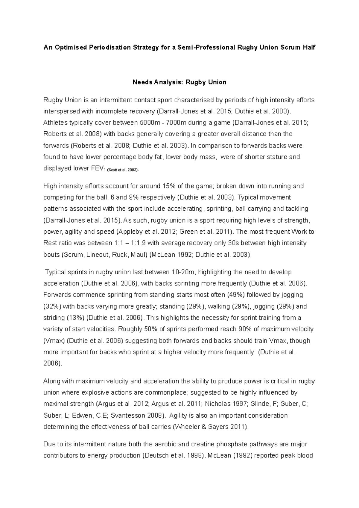 Example 2 - Rugby - notes for potential annual training plan - An ...
