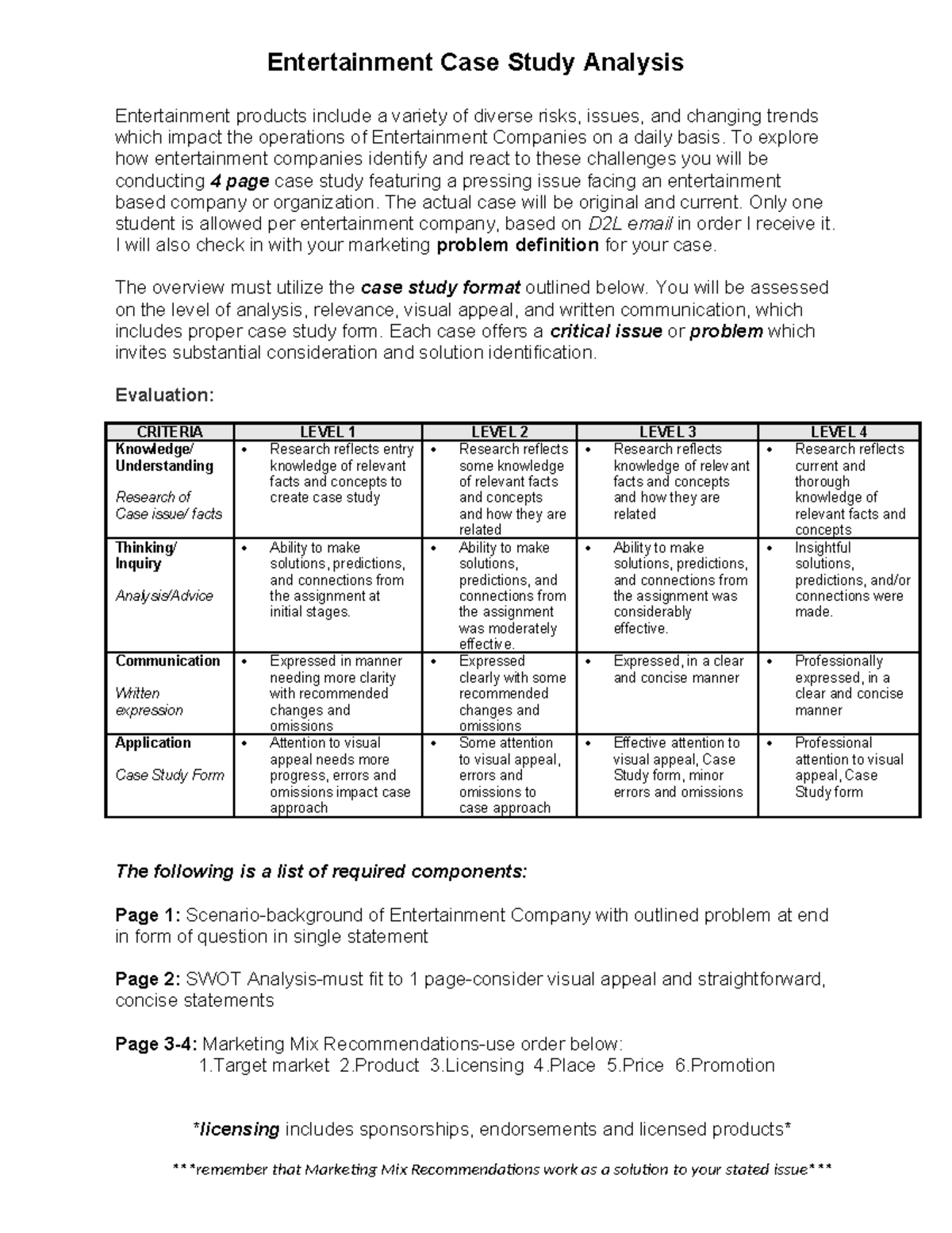 Case Study-Entertainment Marketing - Copy - Entertainment Case Study ...