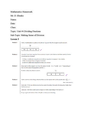 6th Grade Unit 4 Lesson 1 Work - Mathematics - Mathematics Homework Mr ...