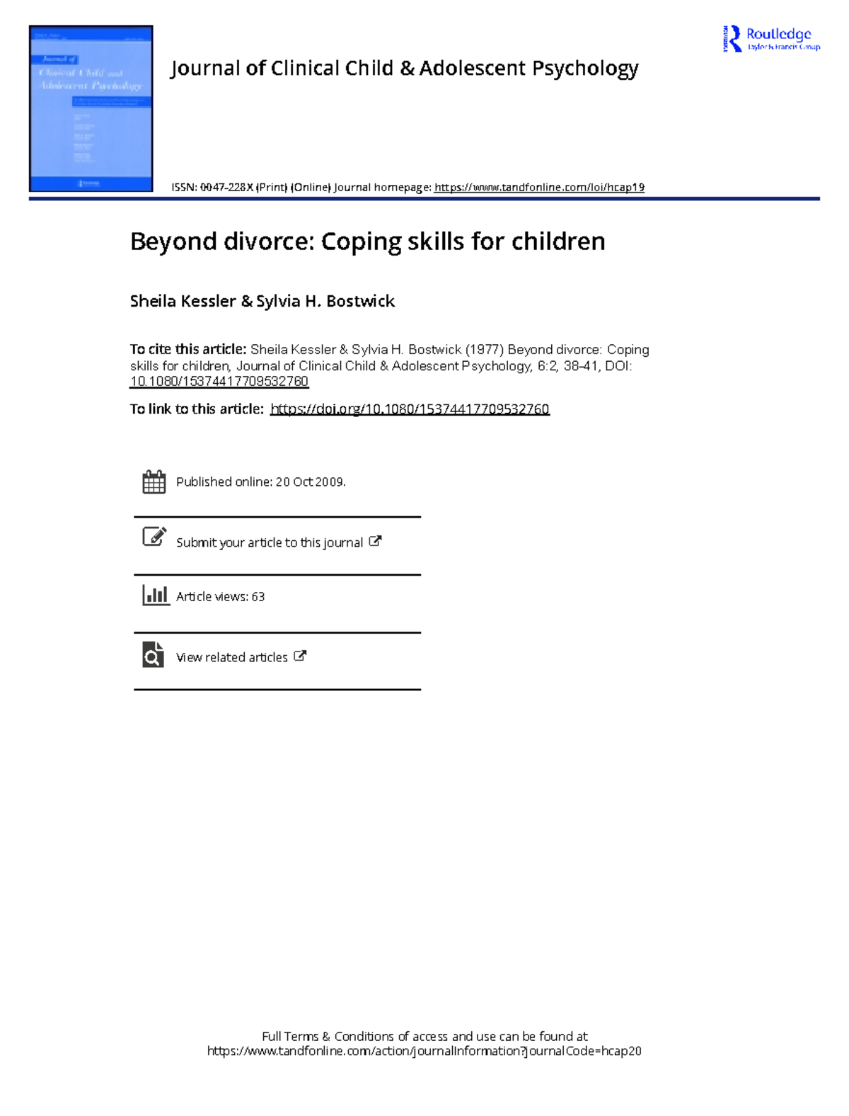 Beyond divorce Coping skills for children - Full Terms & Conditions of ...