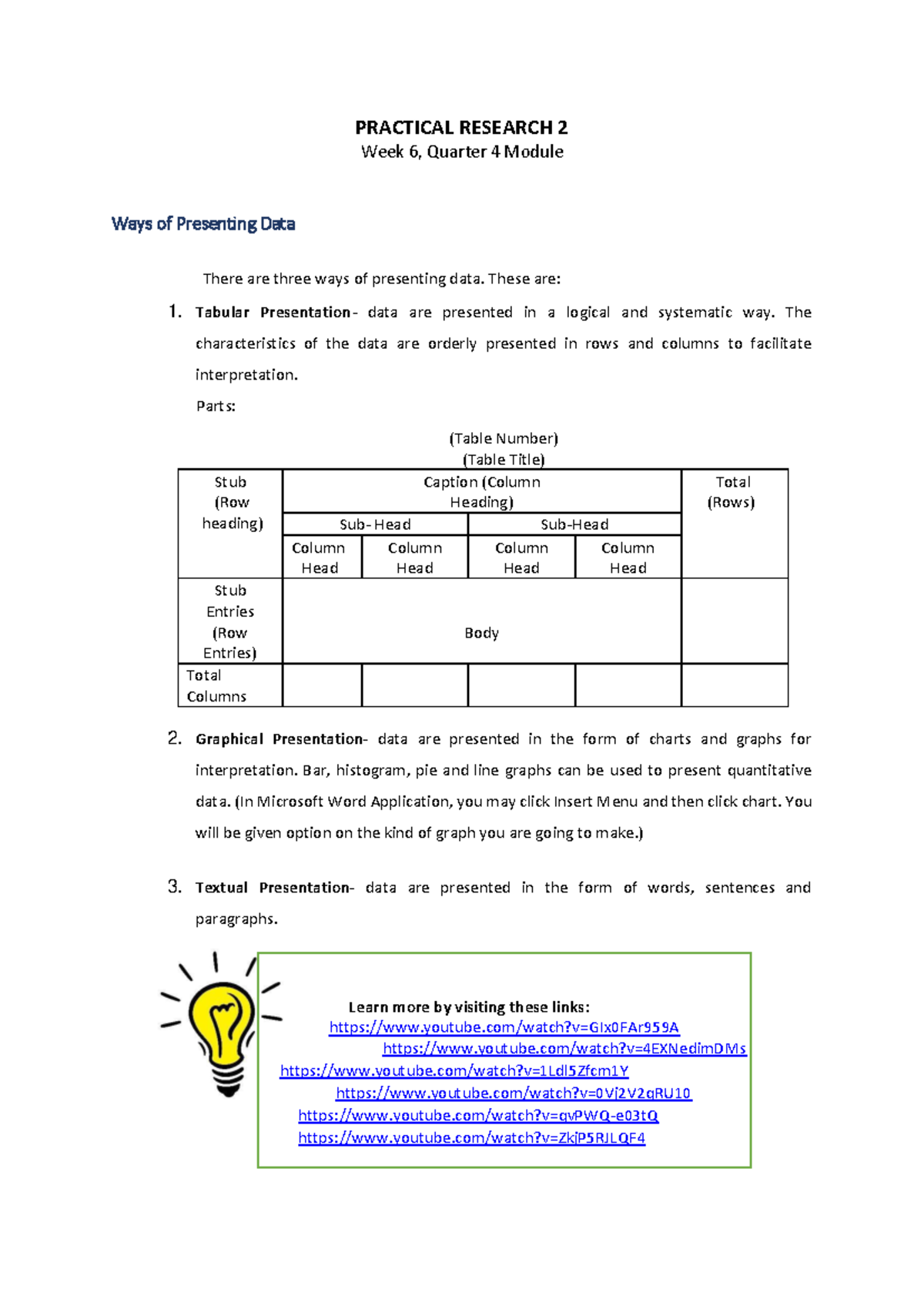 Q4 Week6 Practical Research 2 - PRACTICAL RESEARCH 2 Week 6 , Quarter 4 ...