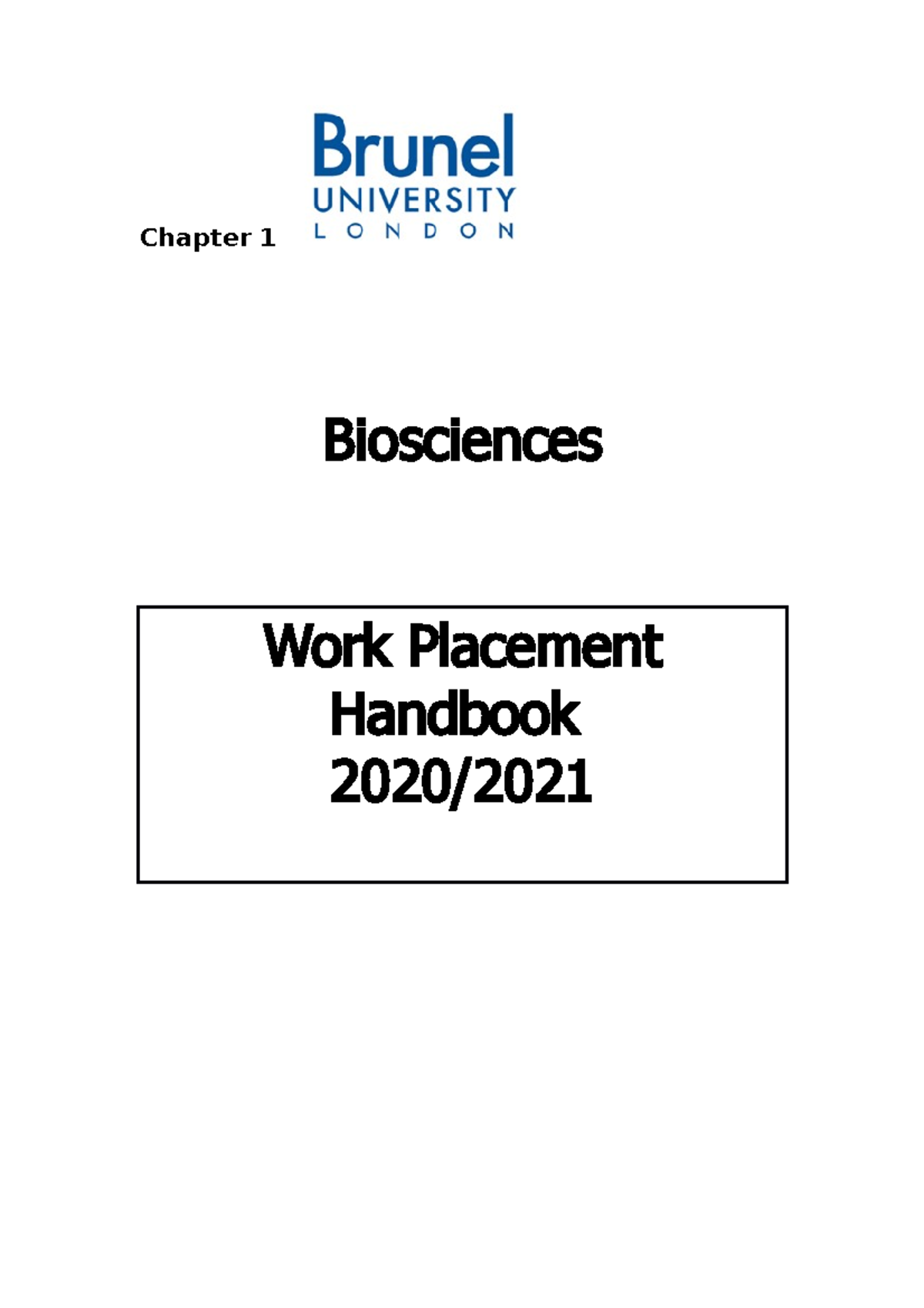 18348 - Assignment booklet for placement - Chapter 1 Biosciences Work ...