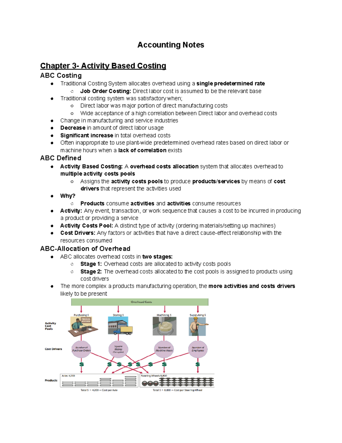 Accounting Notes - Accounting Notes Chapter 3- Activity Based Costing ...