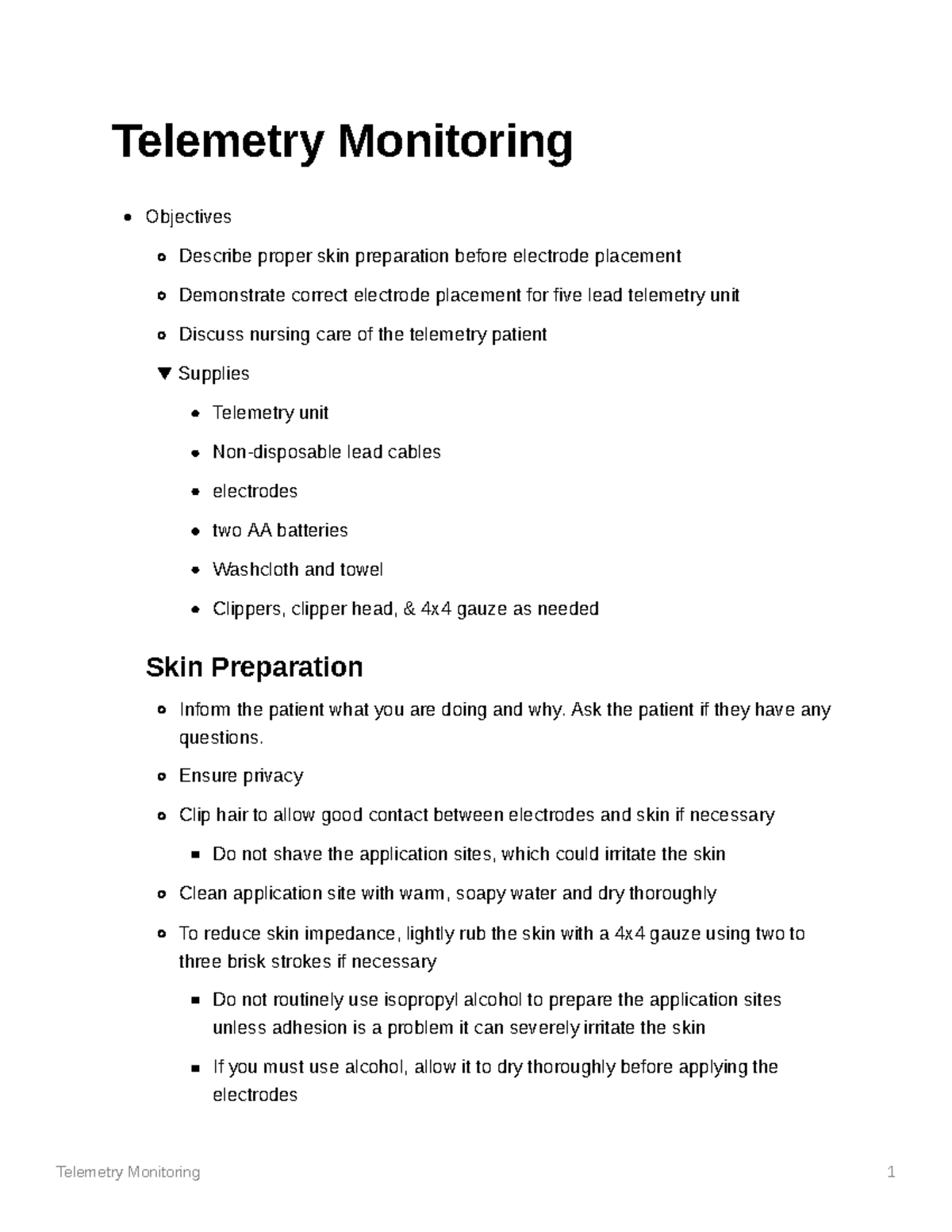 Telemetry Monitoring - lecture notes - Telemetry Monitoring Objectives ...