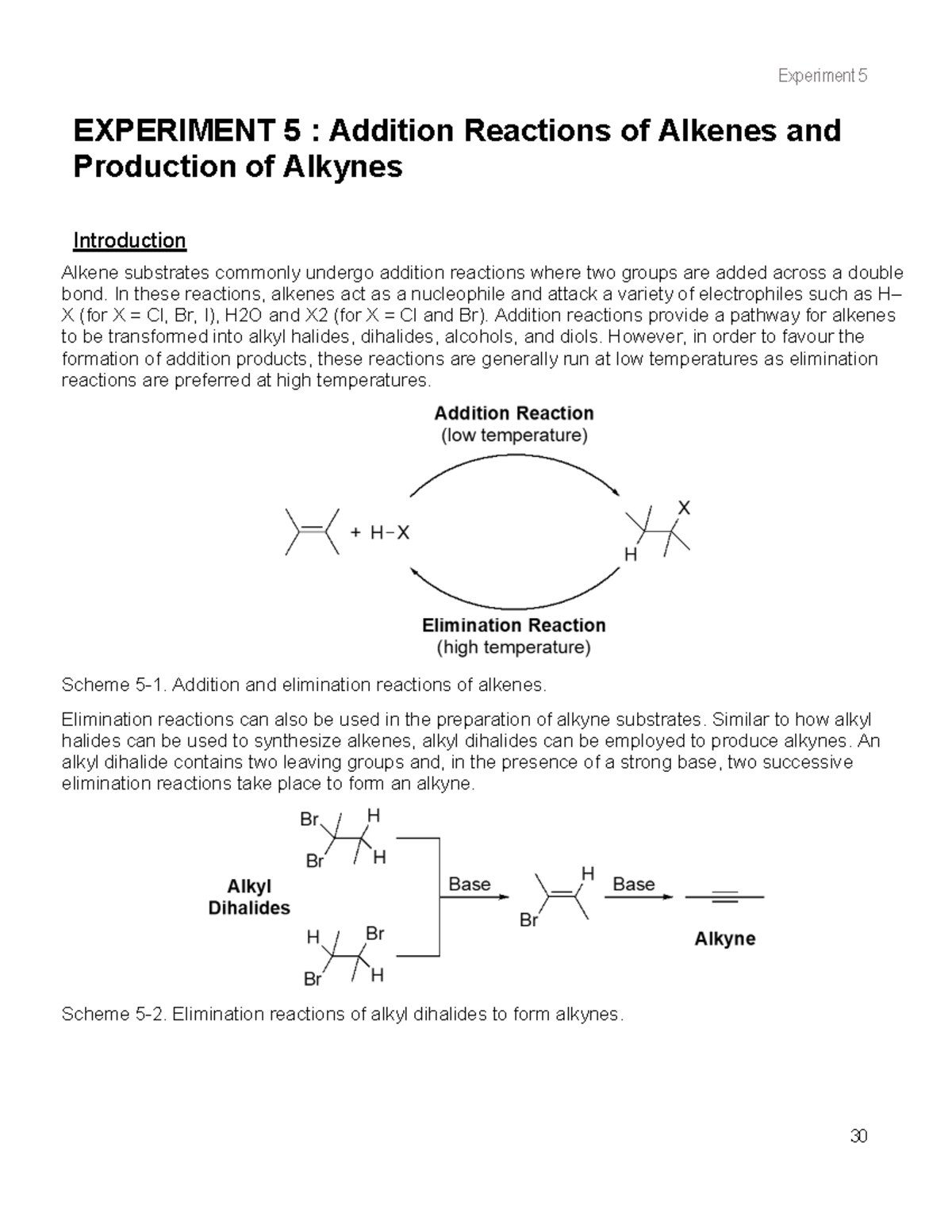 Exp 5 - Lab 5 description - EXPERIMENT 5 : Addition Reactions of ...