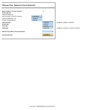 [Solved] ACC 202 Milestone Three Actual Costs and Revenue Data ...