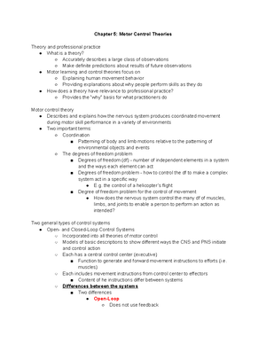Motor Learning: Ch 3-4 Motor Ability; Neuromotor Basis for Motor ...