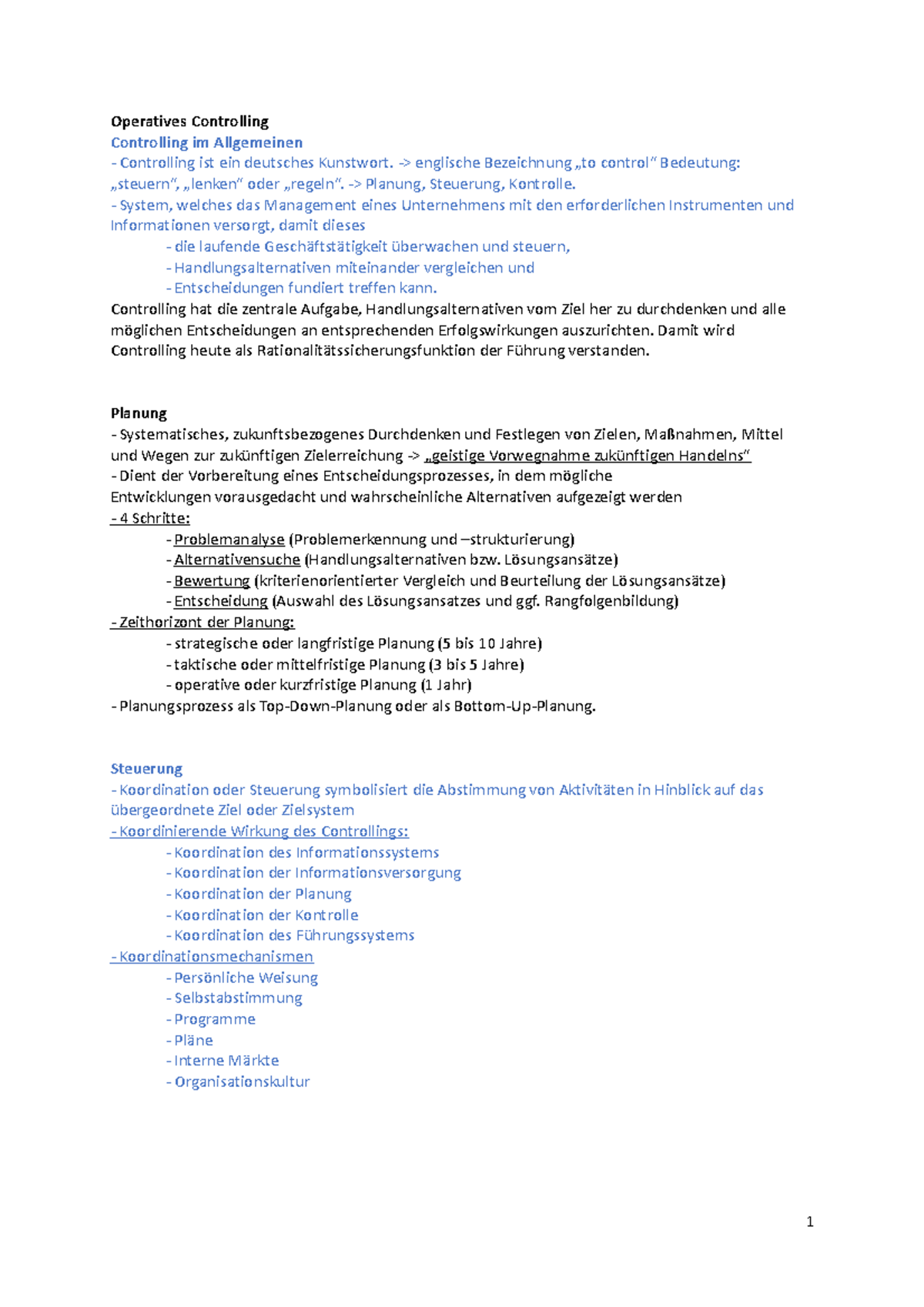 Operatives Controlling - Operatives Controlling Controlling im ...