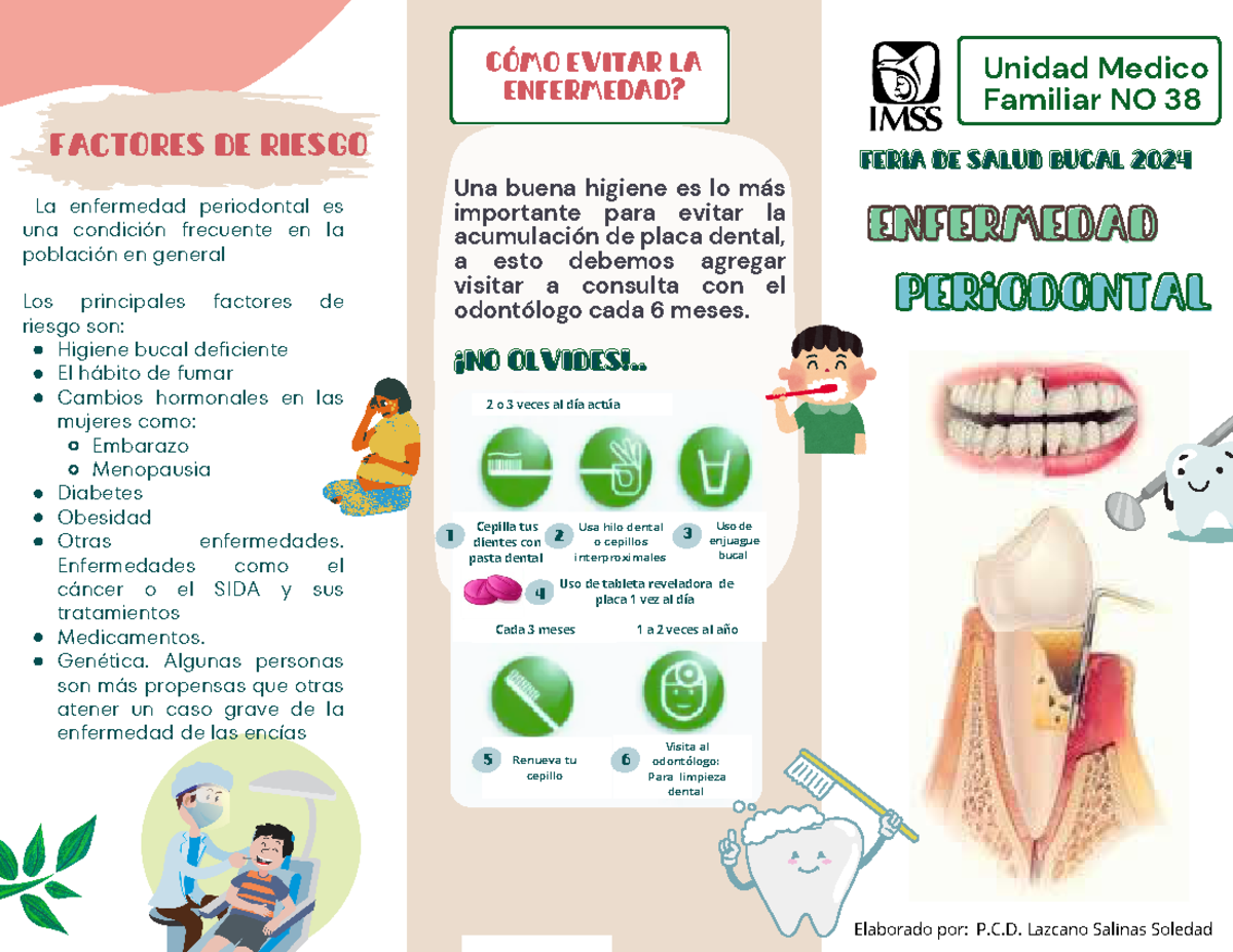 Tríptico informativo Enfermedad periodontal - Unidad Medico Familiar NO ...