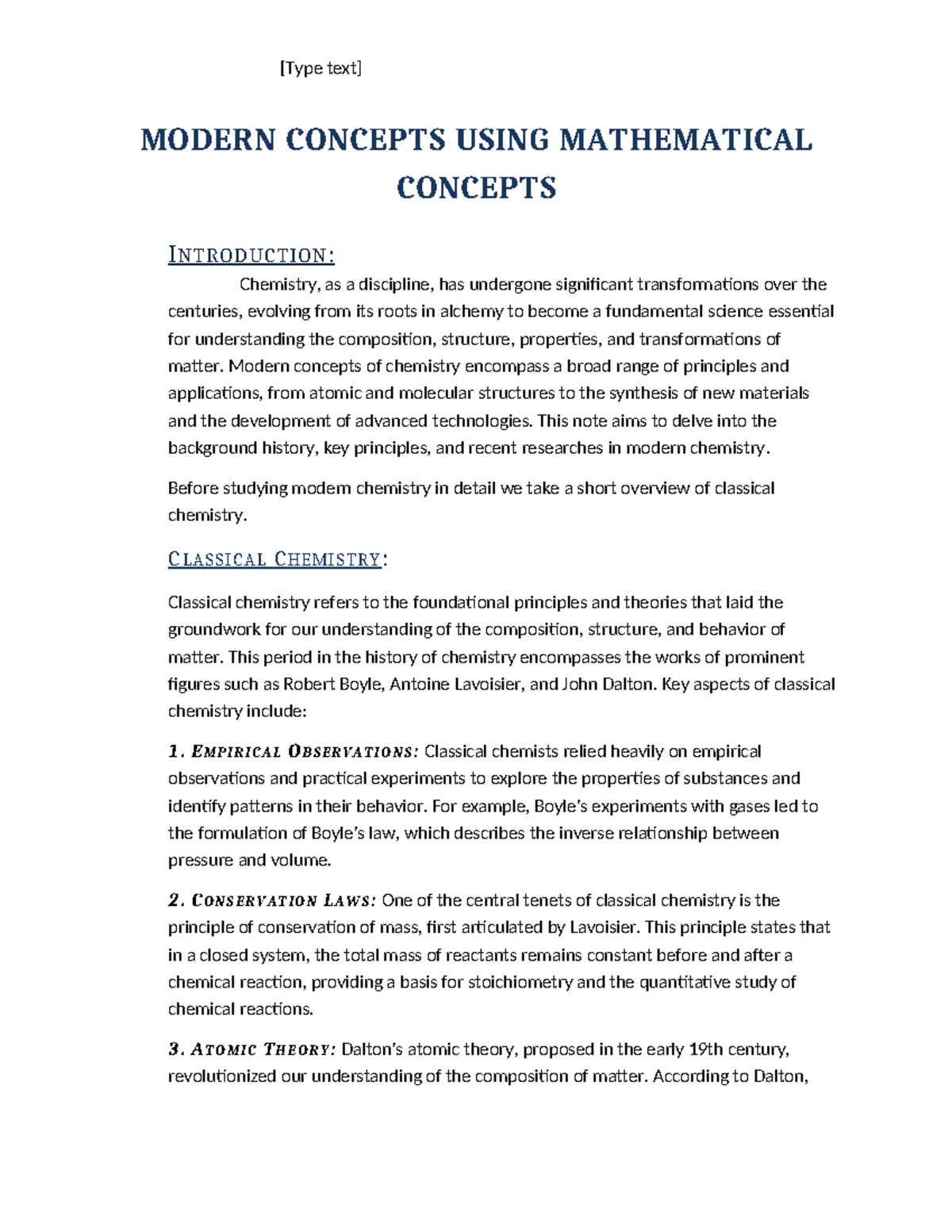 Modern concepts using mathematical concepts by group 4 docx - MODERN ...