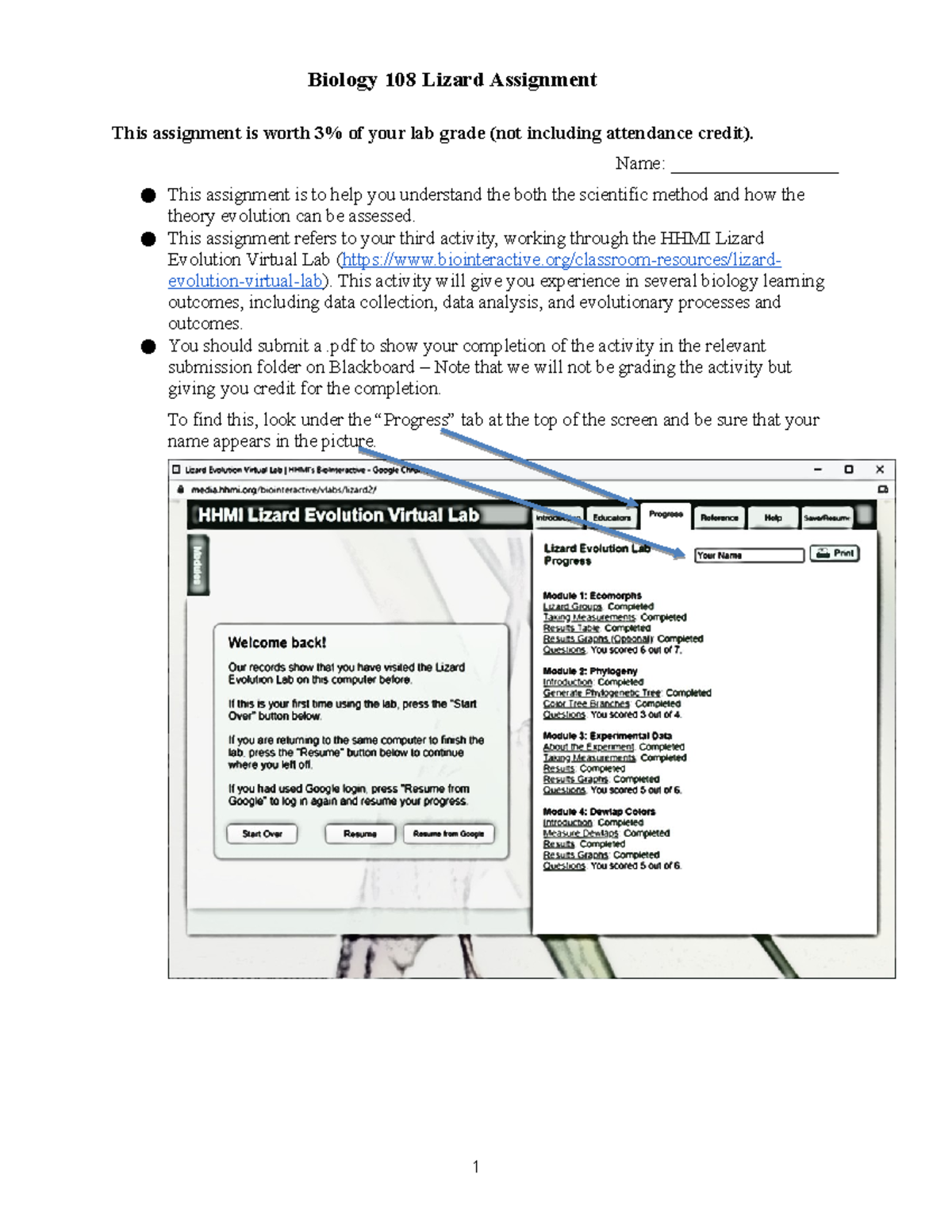 Lizard assignment F2021 (1) - BIOL 321 - MacEwan - Studocu