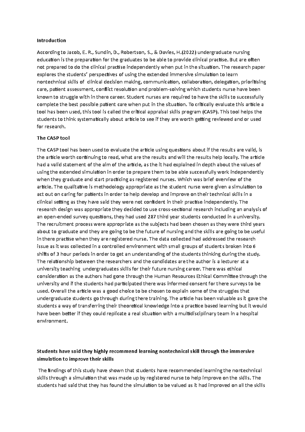 Professional ROLE Assessemnt 3 - Introduction According to Jacob, E. R ...