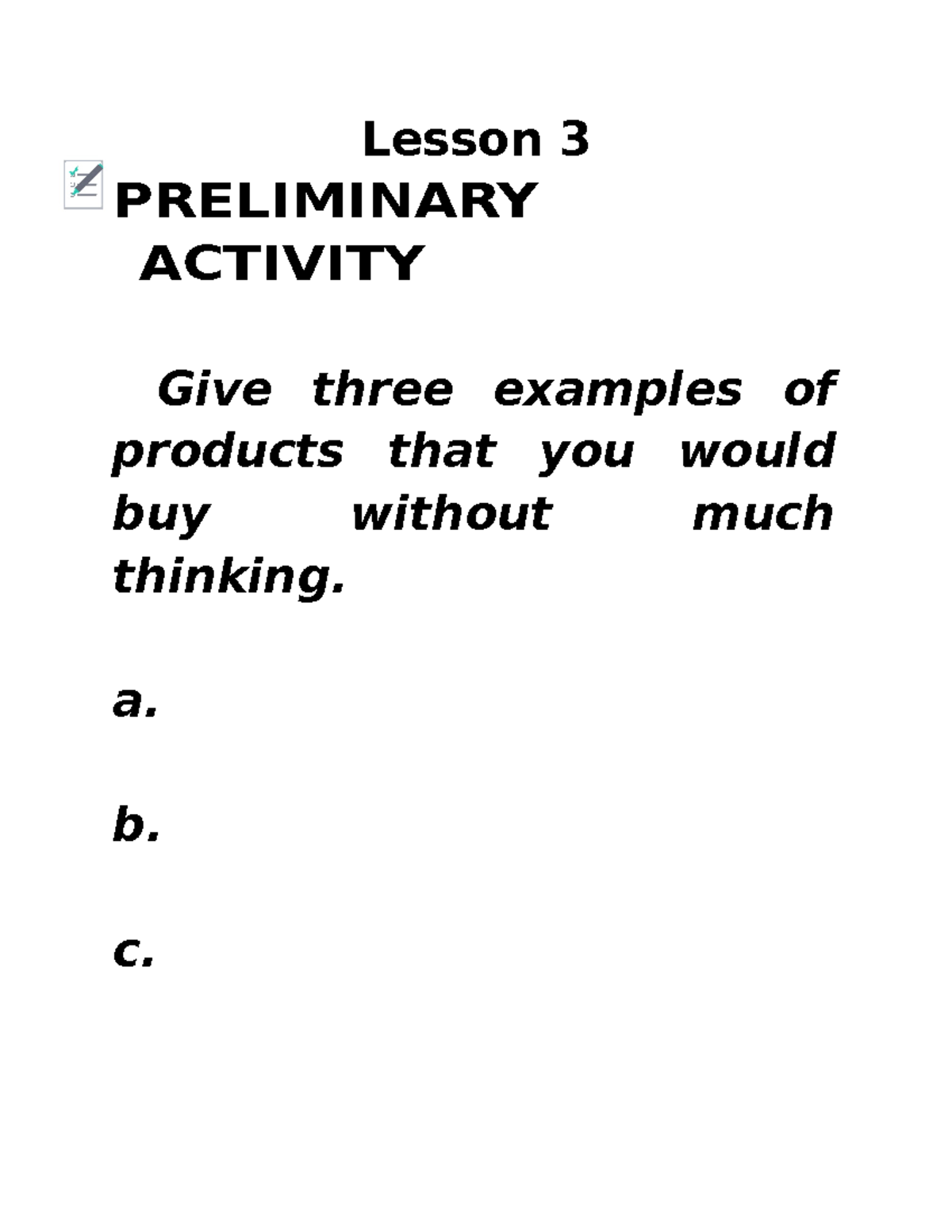 Activity 3 Principles Of Marketing Assignment 3 Lesson 3