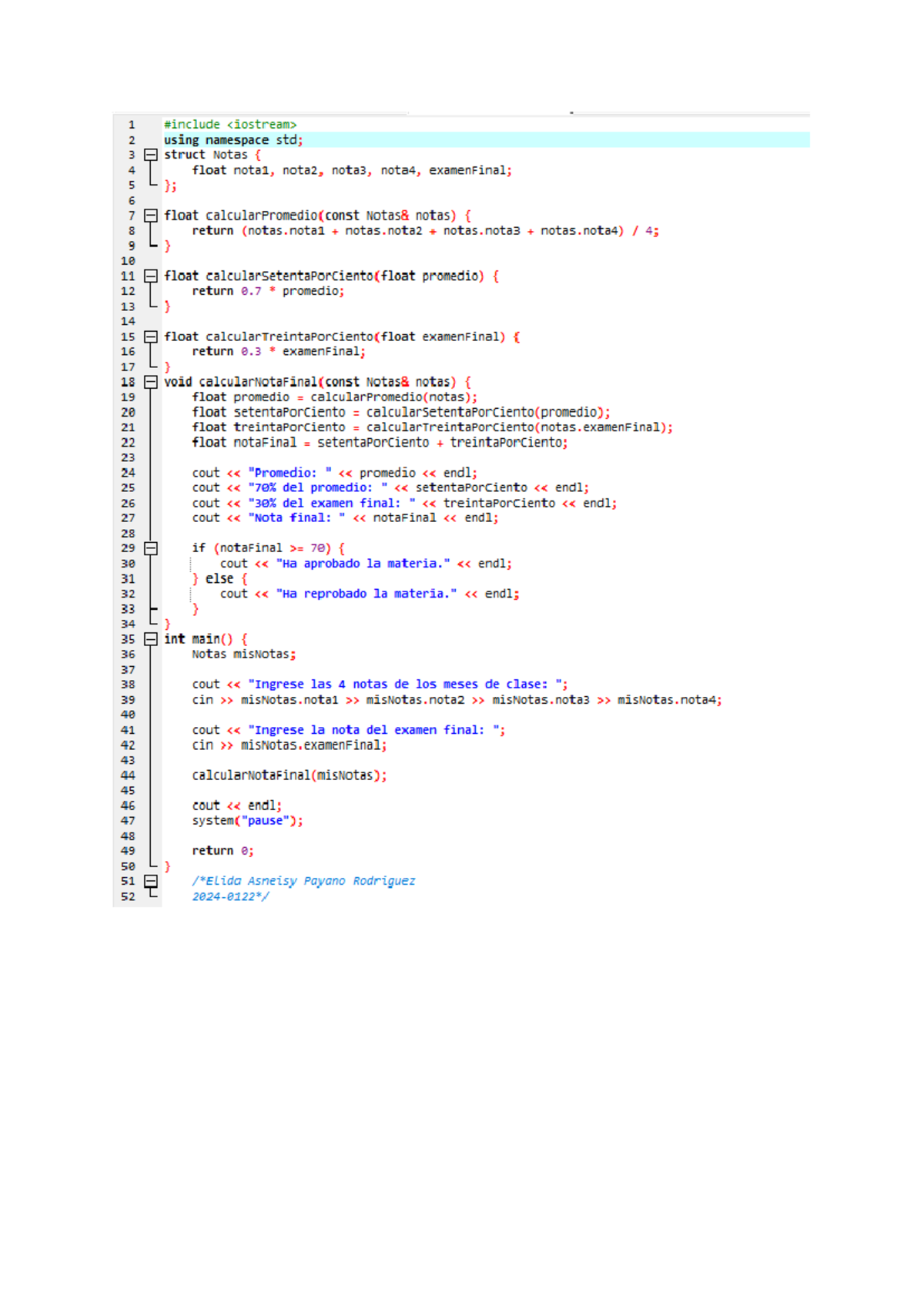 Asignacion con Struct.- fundamnetos de programación - 1 #include 2 using namespace - Studocu