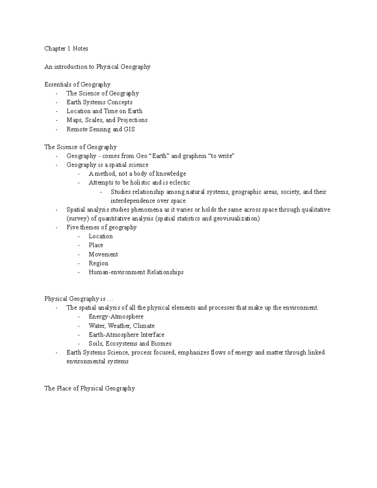 Unit 1 Notes - Exam 1 Prep - Chapter 1 Notes An introduction to ...