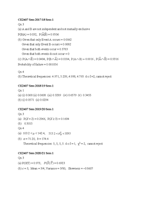 List of formulas - Lecture 2 Probability (1) Mutually exclusive 2 ...