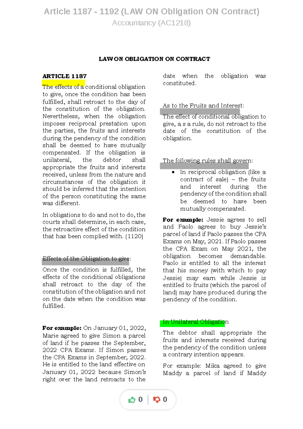 Article-1187-1192-law-on-obligation-on-contract compress - Article 1187 ...