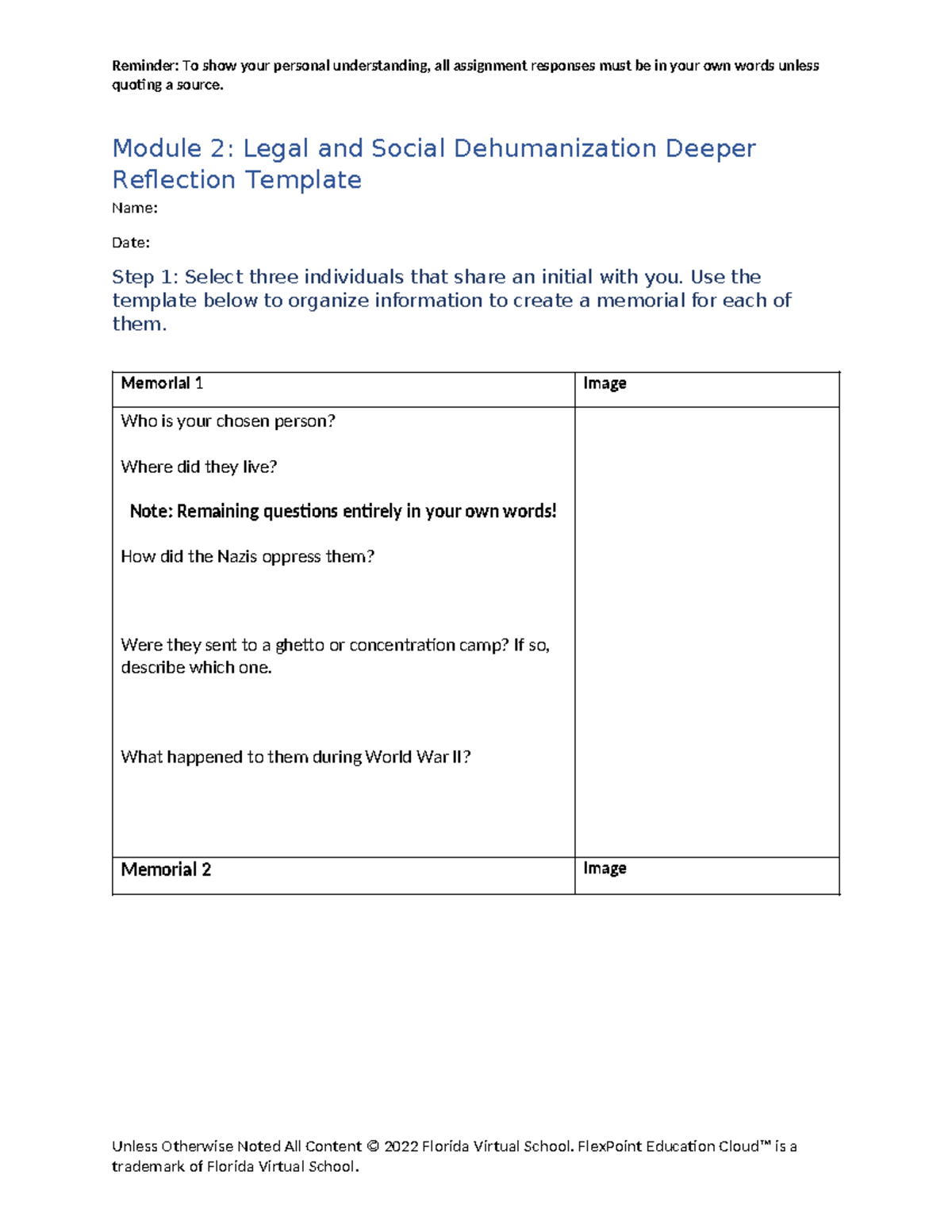Legal social memorial template - quoting a source. Module 2: Legal and ...