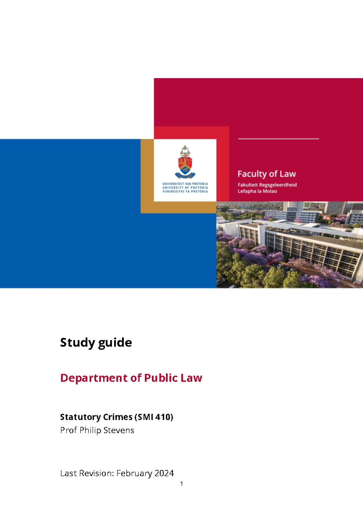 410 Study guide 2024 - Study guide Department of Public Law Statutory ...
