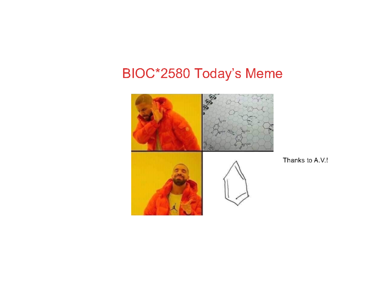 BIOC2580 Lecture 6 - vdqkbhlaij;ok'psl ; - BIOC*2580 Today’s Meme ...