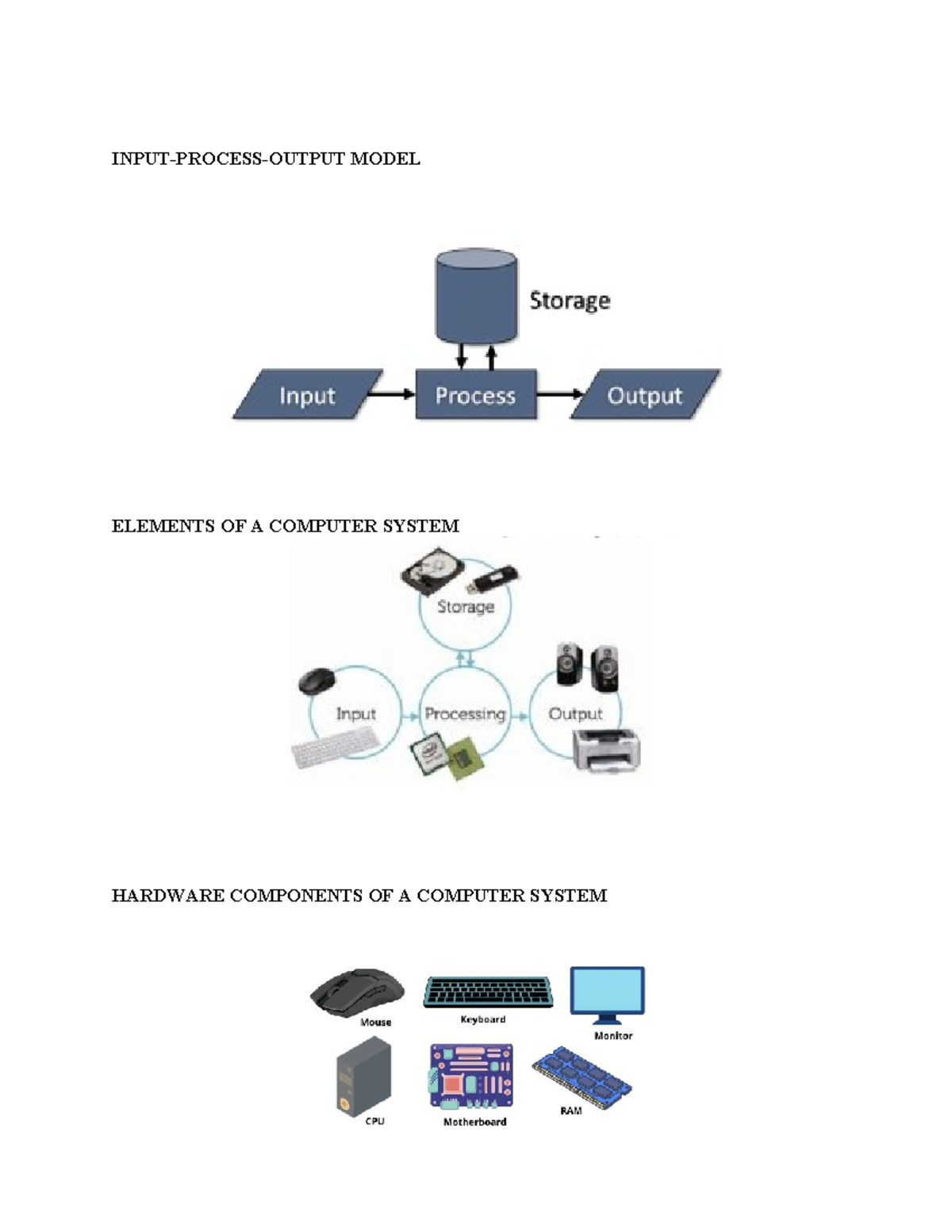 CSA 01-QUIZ-1 - yes - Computer Engineering - INPUT-PROCESS-OUTPUT MODEL ...