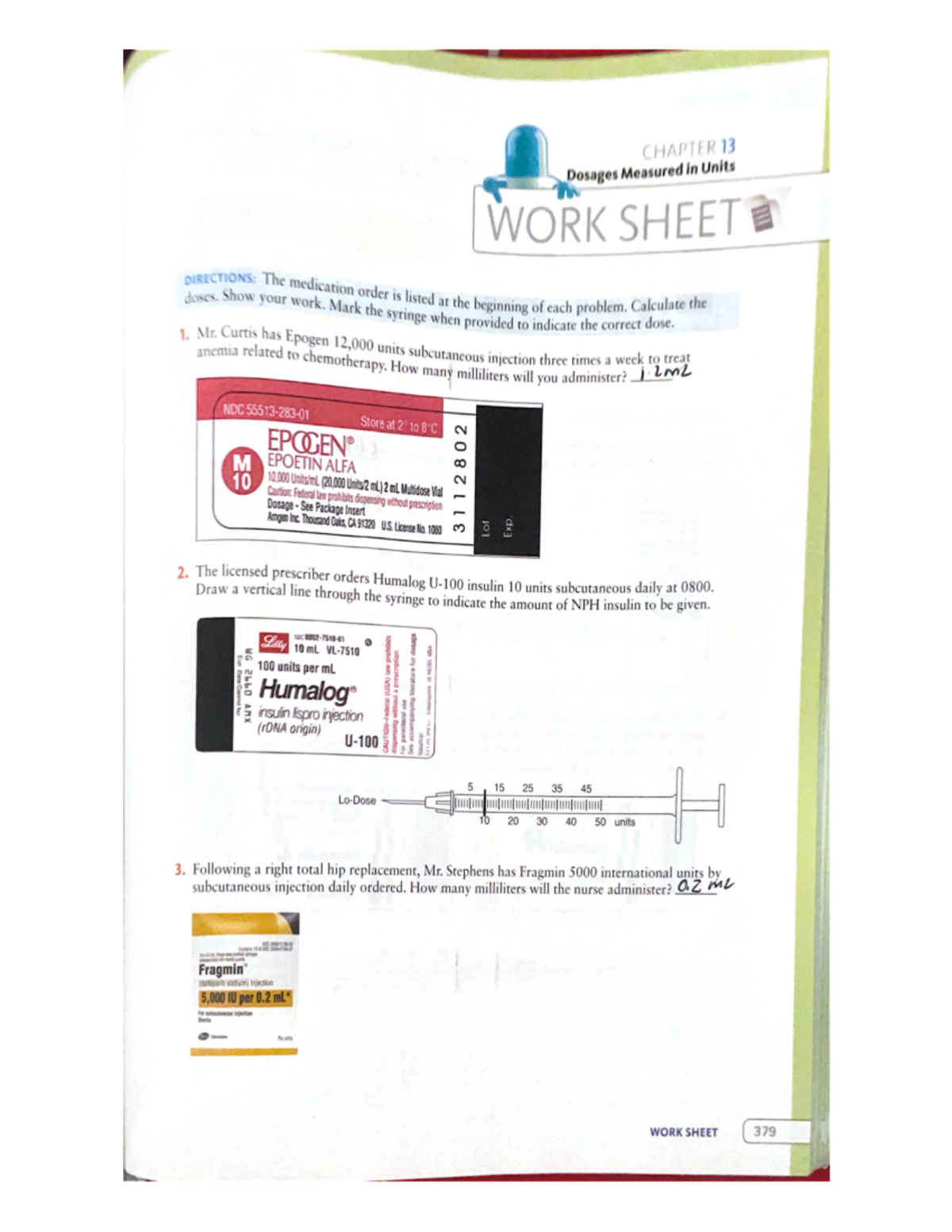 Chapter 13,15,16 med math - Mds 1234 - Studocu
