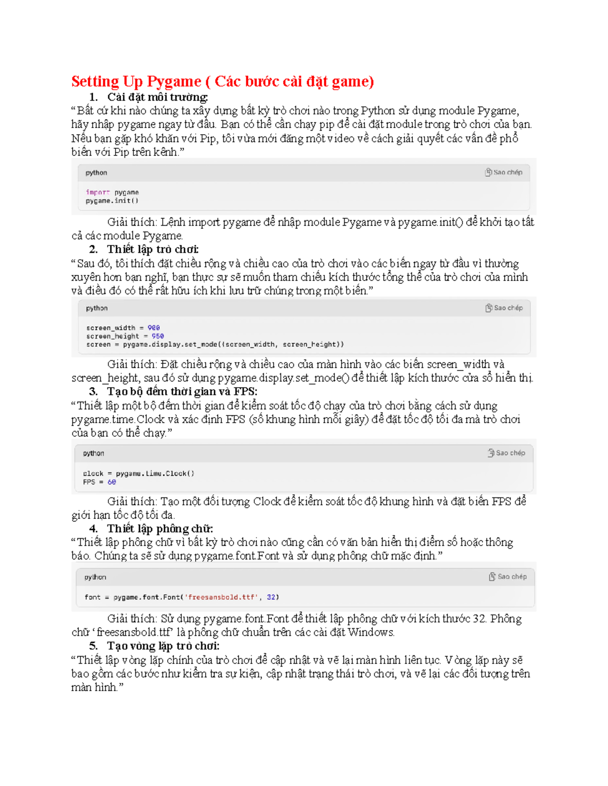 Pacman - Setting Up Pygame ( Các bước cài đặt game) 1. Cài đặt môi ...
