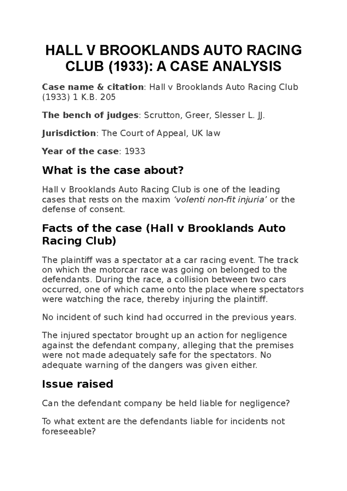 HALL V Brooklands AUTO Racing CLUB - HALL V BROOKLANDS AUTO RACING CLUB ...