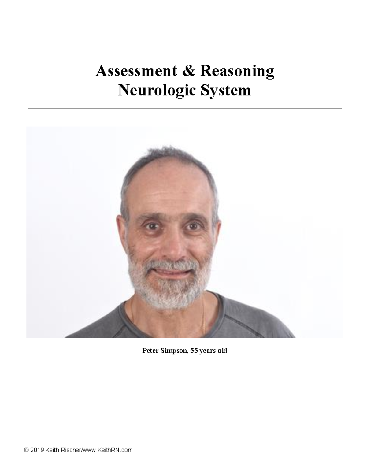 Peter Simpson case study - Assessment & Reasoning Neurologic System ...