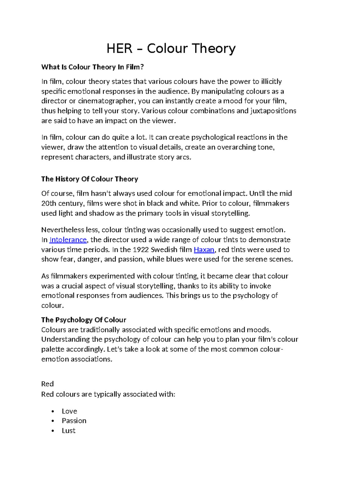 HER - Colour Theory - HER – Colour Theory What Is Colour Theory In Film ...