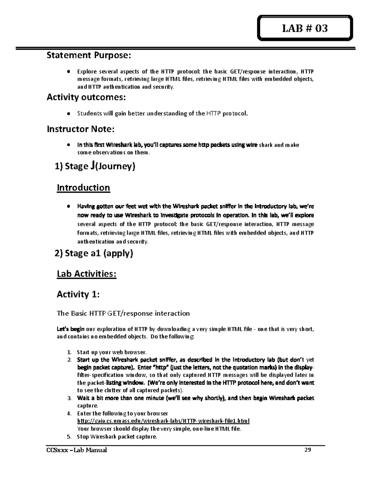 LAb 3 - Lecture notes 3 - Statement Purpose: Explore several aspects of ...