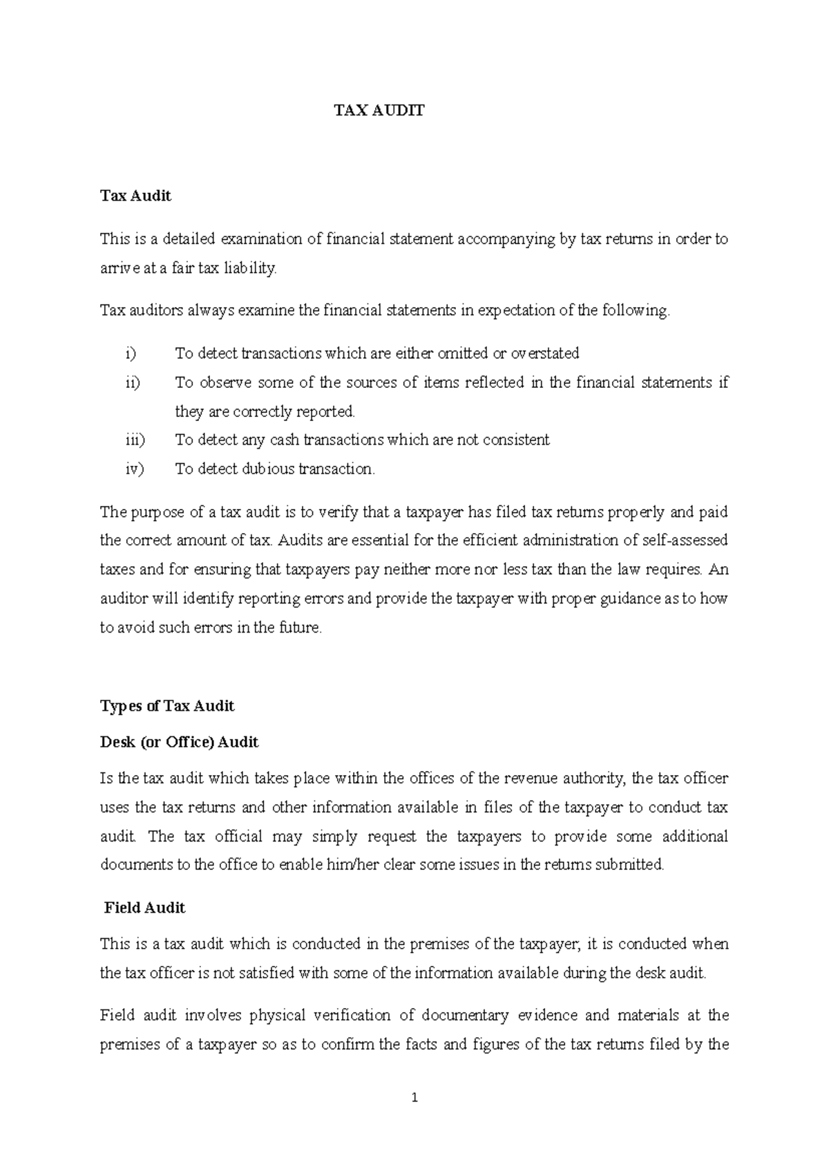 TAX Audit AND Investigation Lesson TWO TAX AUDIT Tax Audit This Is A TAX Audit AND Investigation Lesson TWO TAX AUDIT Tax Audit This Is A
