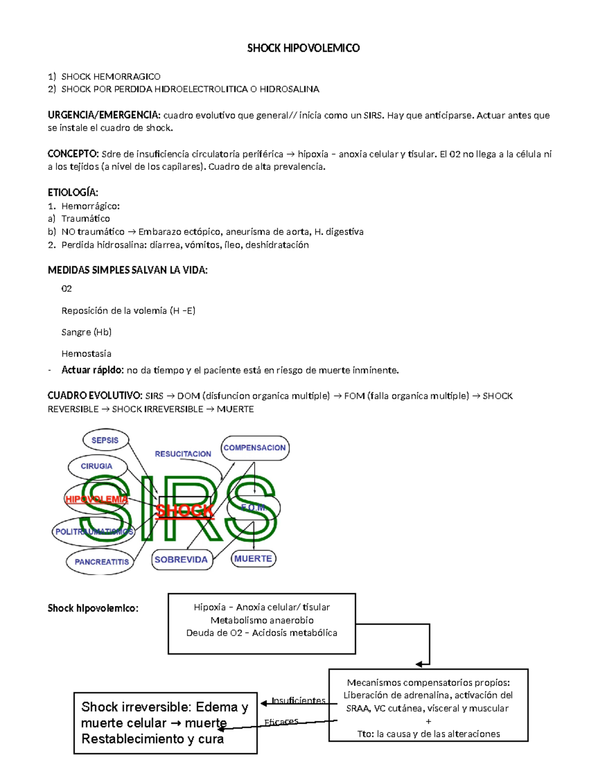 10 Shock Hipovolemico - asd - SHOCK HIPOVOLEMICO 1) SHOCK HEMORRAGICO 2 ...