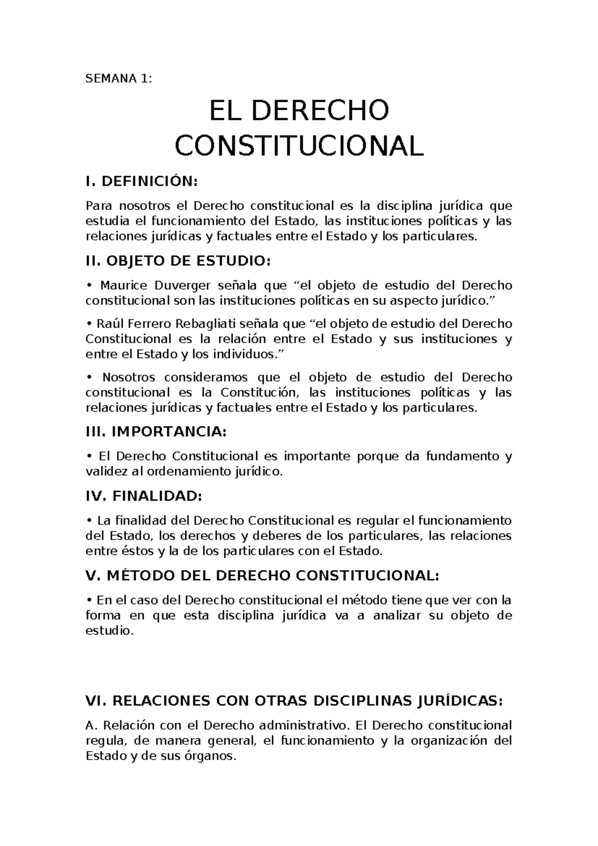 Clases DEL Ciclo (PT1) - SEMANA 1: EL DERECHO CONSTITUCIONAL I ...
