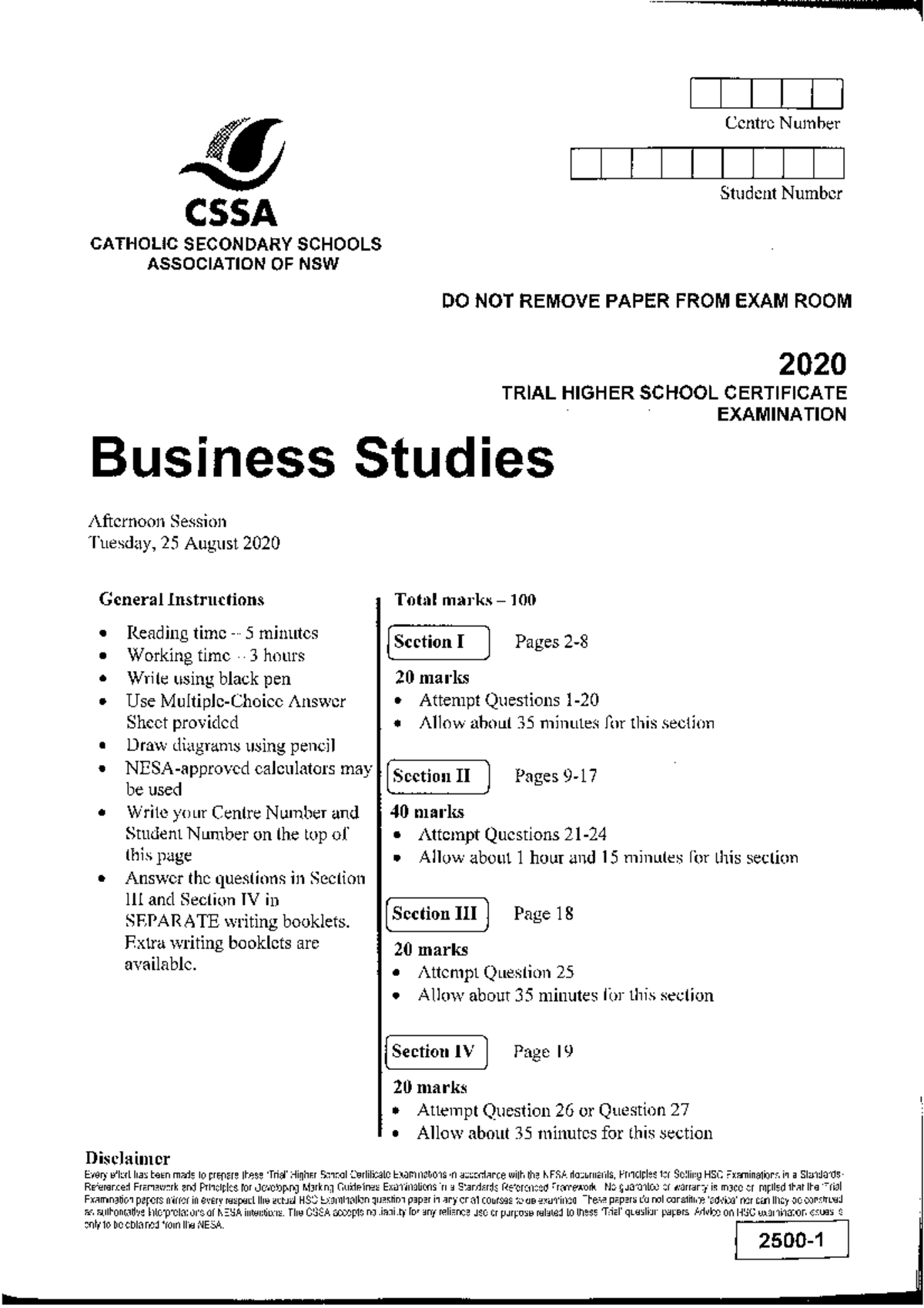 2020 Catholic paper - Studocu