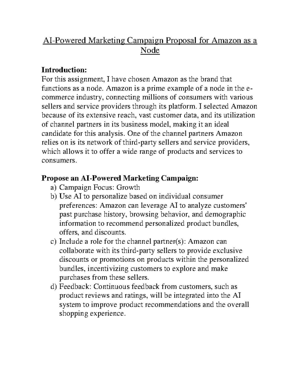 Homework - ingles - AI-Powered Marketing Campaign Proposal for Amazon ...