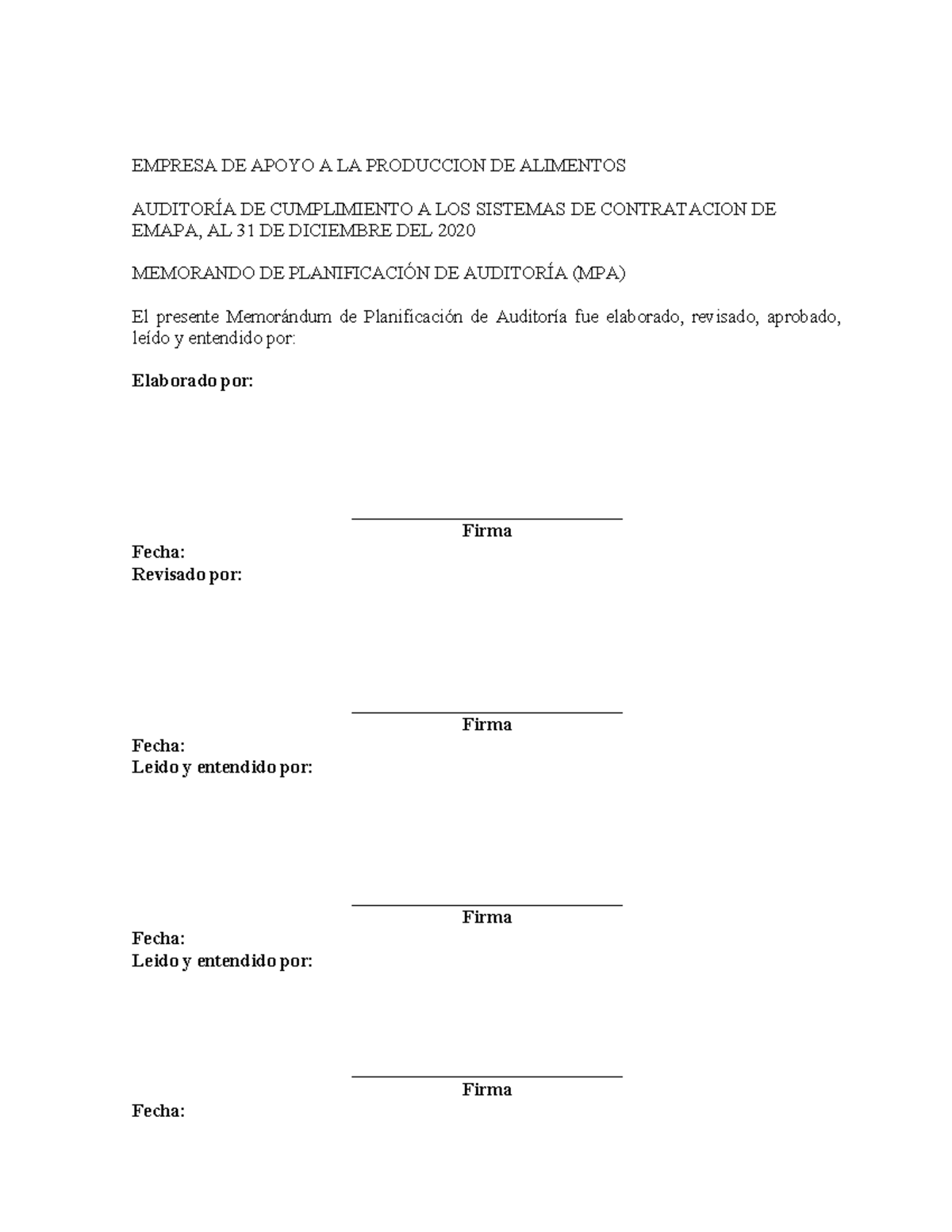 MPA DE Emapa - EMPRESA DE APOYO A LA PRODUCCION DE ALIMENTOS AUDITORÍA ...