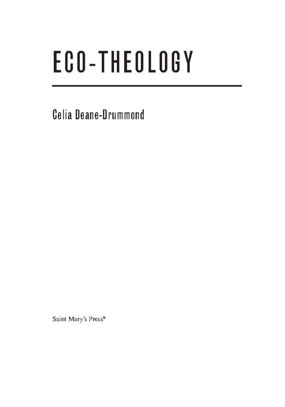 Eco-Theology - It is gives detailed information - E C O - T H E O L O G ...